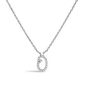 HAUS OF BRILLIANCE 10k Gold Diamond Accent Initial Pendant Necklace - White | O